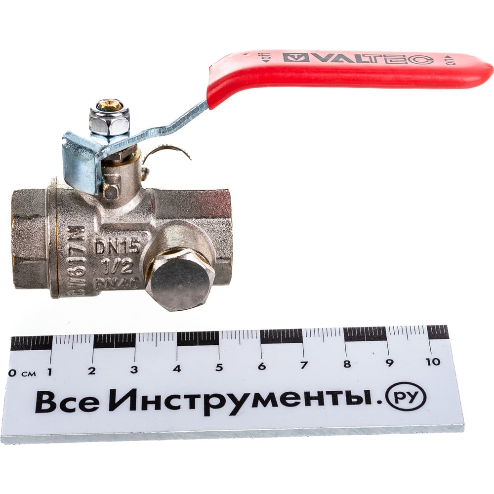 Шаровой кран с дренажом и воздухоотводчиком 1/2 вн.-вн. Valtec BASE VT.245. N.04 — фото 1