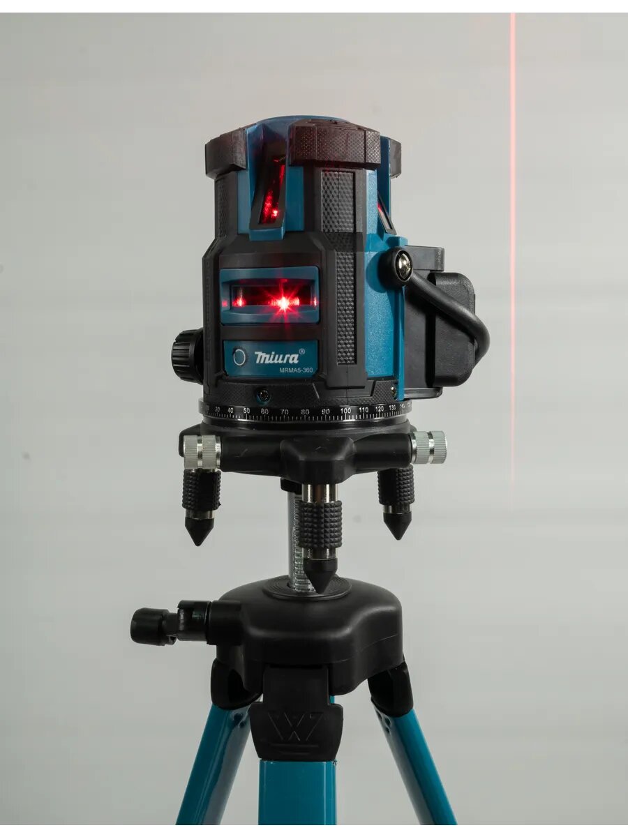 Лазерный уровень Miura MRDE-360 5, 5 линий, красный луч, бирюзовый