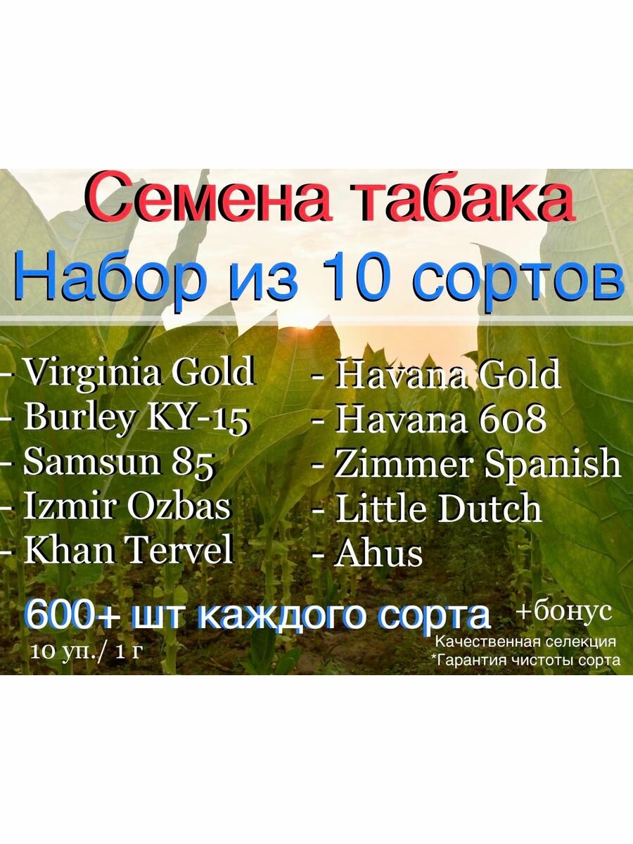 Семена табака набор 10 сортов