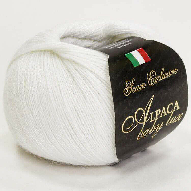 Пряжа Seam ALPACA BABY LUX 01 белоснежный (2 мотка)