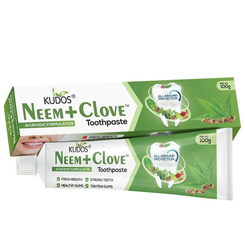 Зубная паста Ним и Гвоздика Кудос (Neem and Clove Kudos), 100 грамм