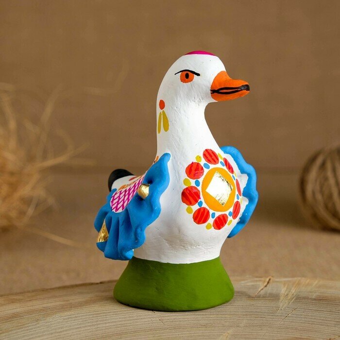 Дымковская игрушка 'Утка', 10 см