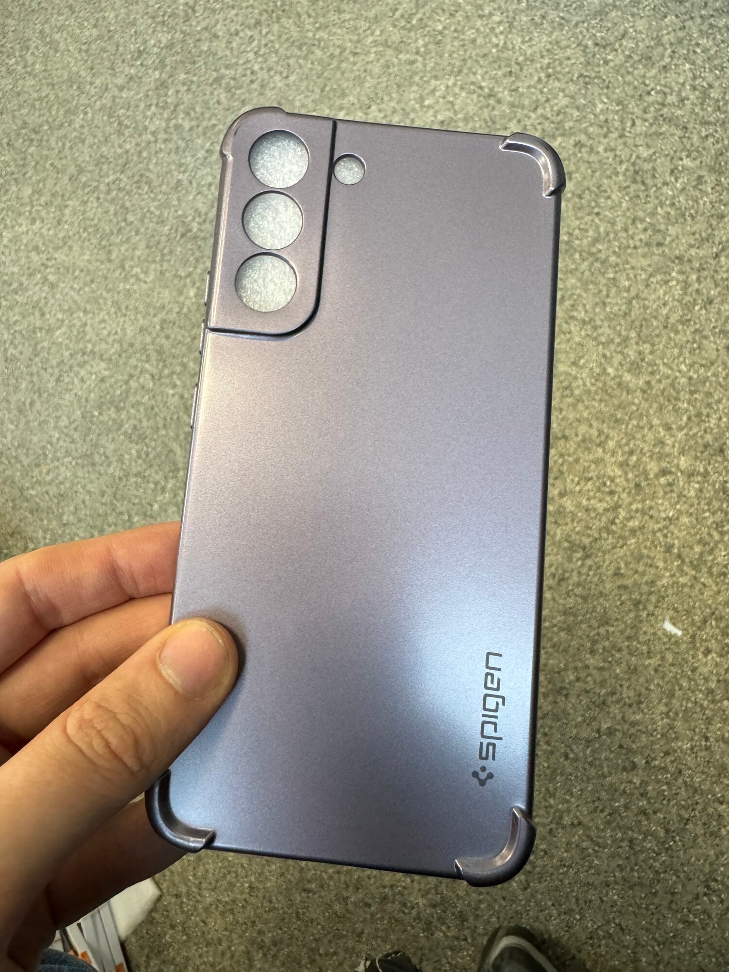 Чехол панель накладка бампер MyPads SPIGEN для Samsung Galaxy S22 Plus + (SM-S906B) тонкая силиконовая крышка противоударная светло-серая MyPads