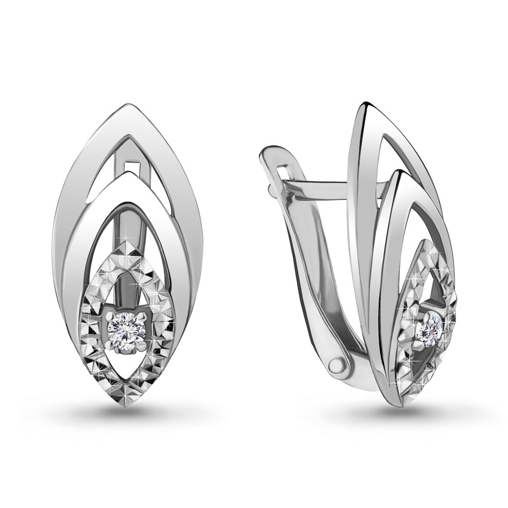 Серьги Abis, серебро, 925 проба, родирование, фианит