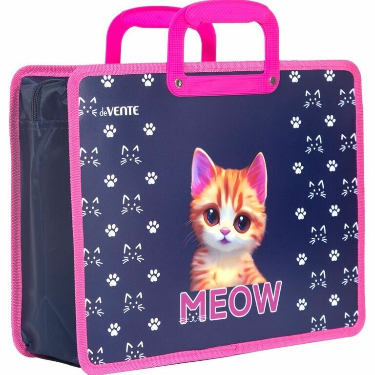 Папка для тетрадей, изо и технологии 3D "deVENTE. MEOW" A4 с ручками, с расширением 10 см