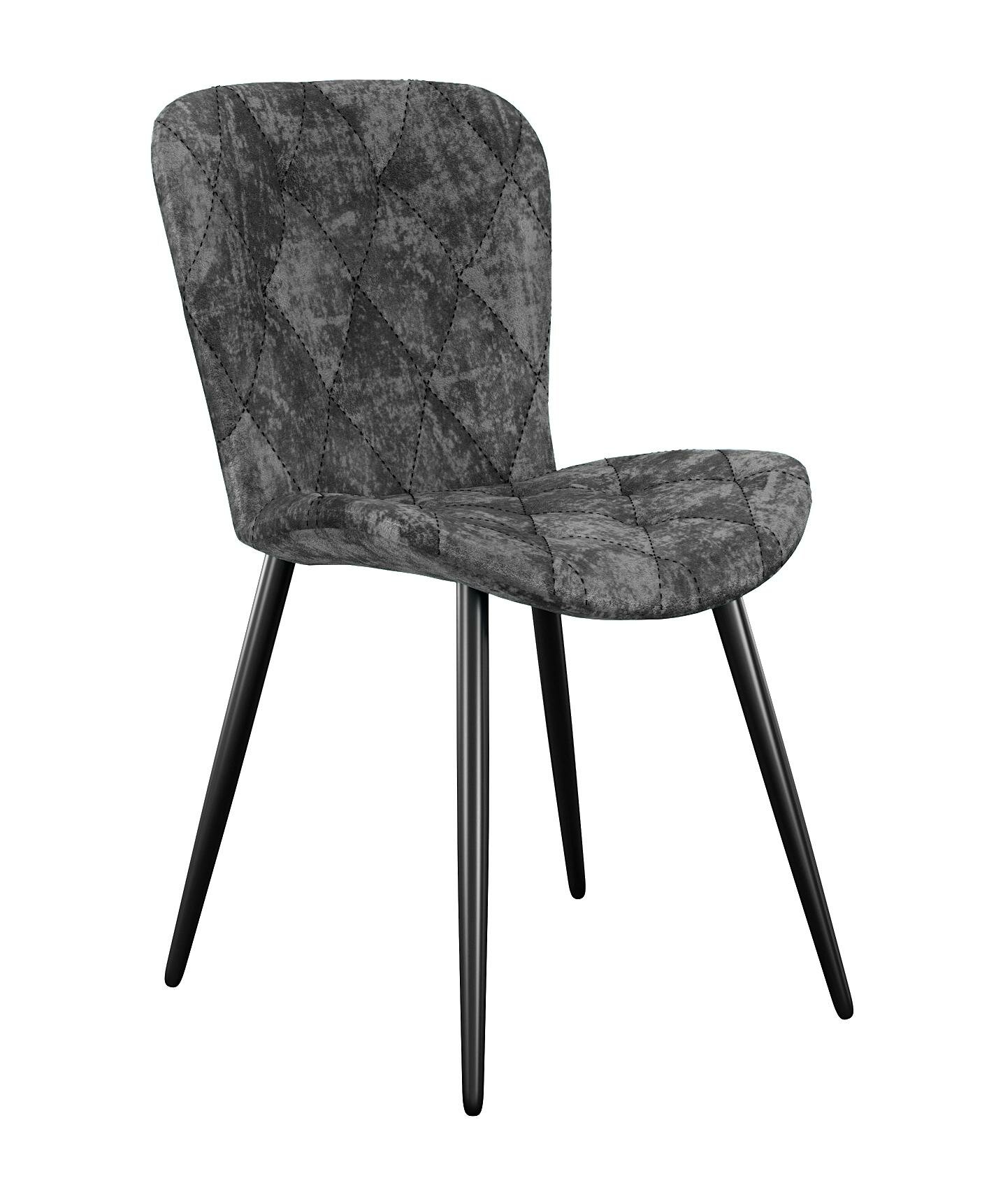 Стул для кухни и офиса DikLine 303 M14 серый, ножки черные, микровелюр