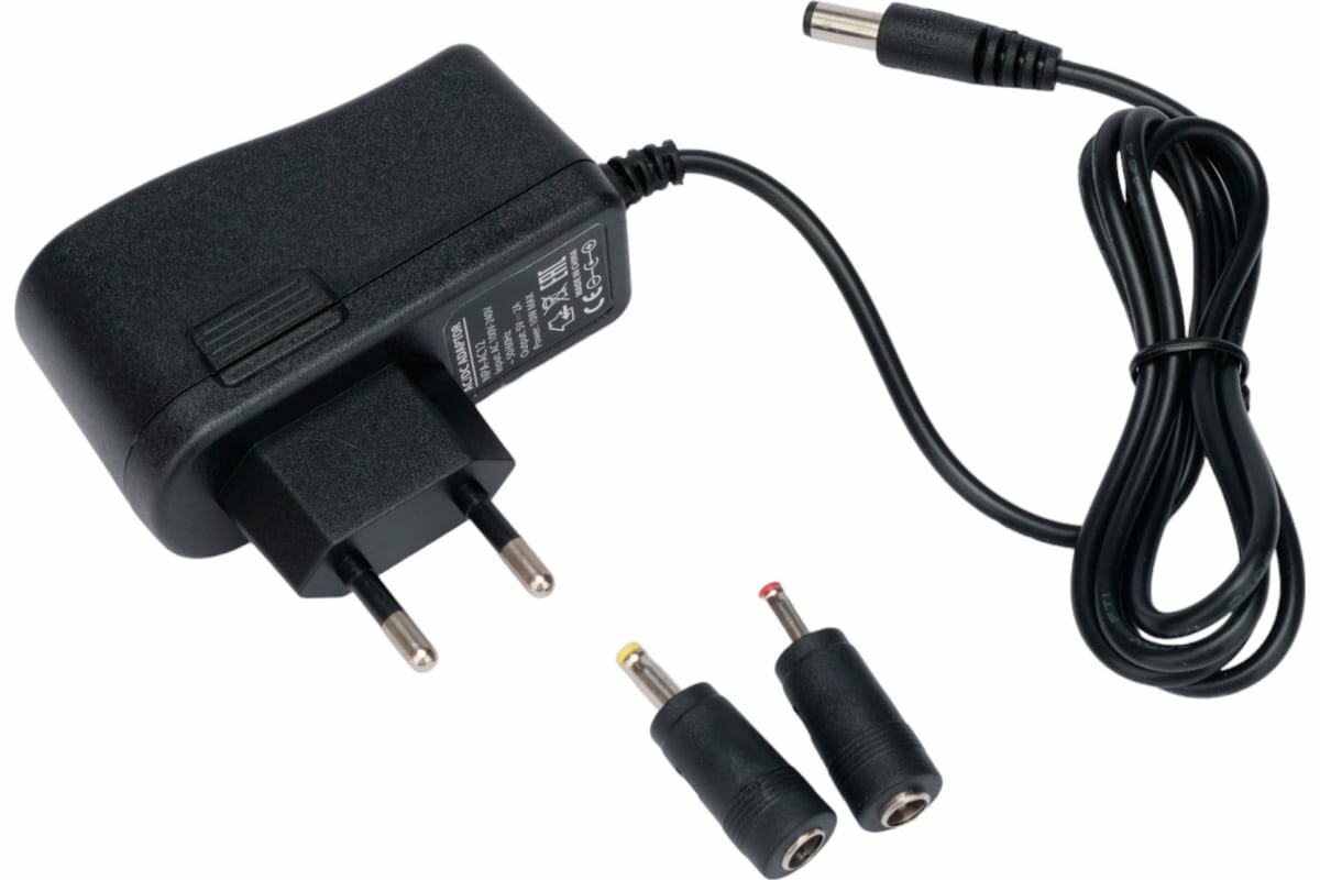 Gembird Блок питания узкий, 5В/2А, 10Вт, 3 штекера 5,5x2,1+4x1,7+3,5x1,35мм, NPA-AC12