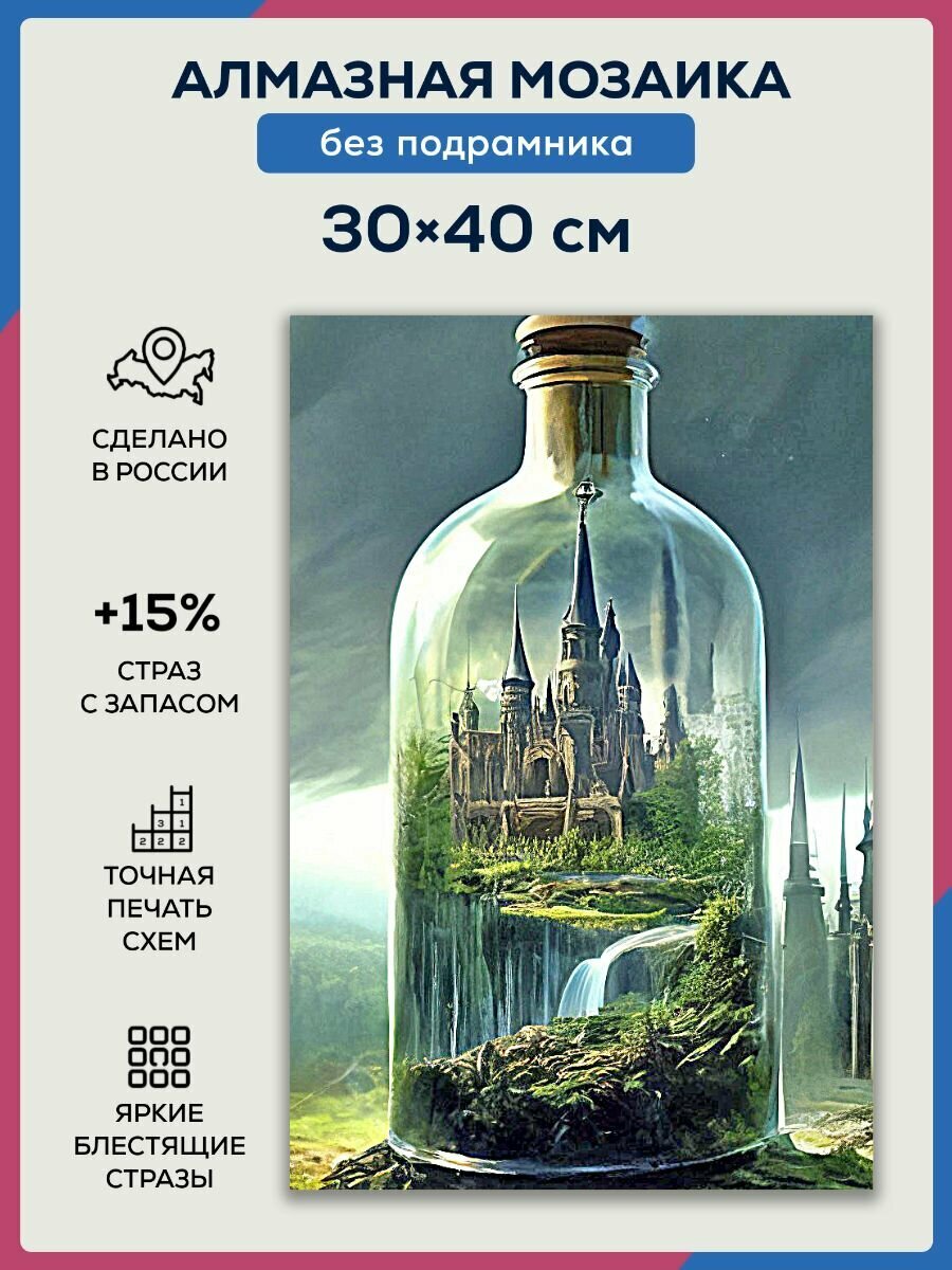Алмазная мозаика 30x40 Город-сказка без подрамника