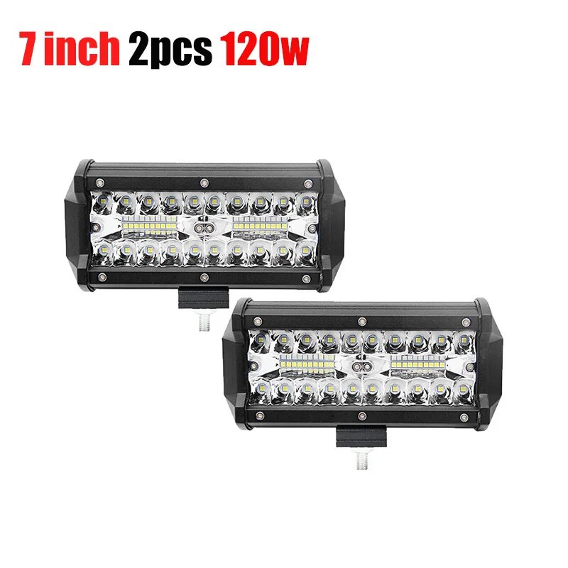 7-дюймовый комбинированный светодиодный светильник 120 Вт Spot Flood Beam 4x4 Spot 12V 24V 4WD Barra Светодиодная фара для авто лодок SUV ATV iLight. 7inch 2pcs 120w