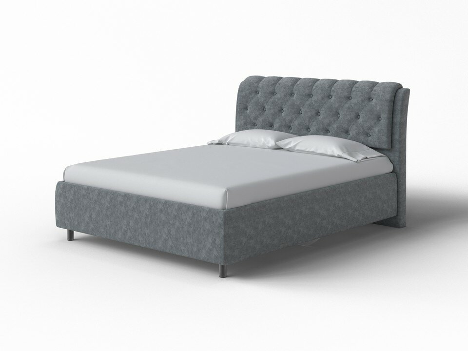 PROxSON Кровать Chester Tall (Ткань: Велюр Gratta 4 Серый космос) 140x200