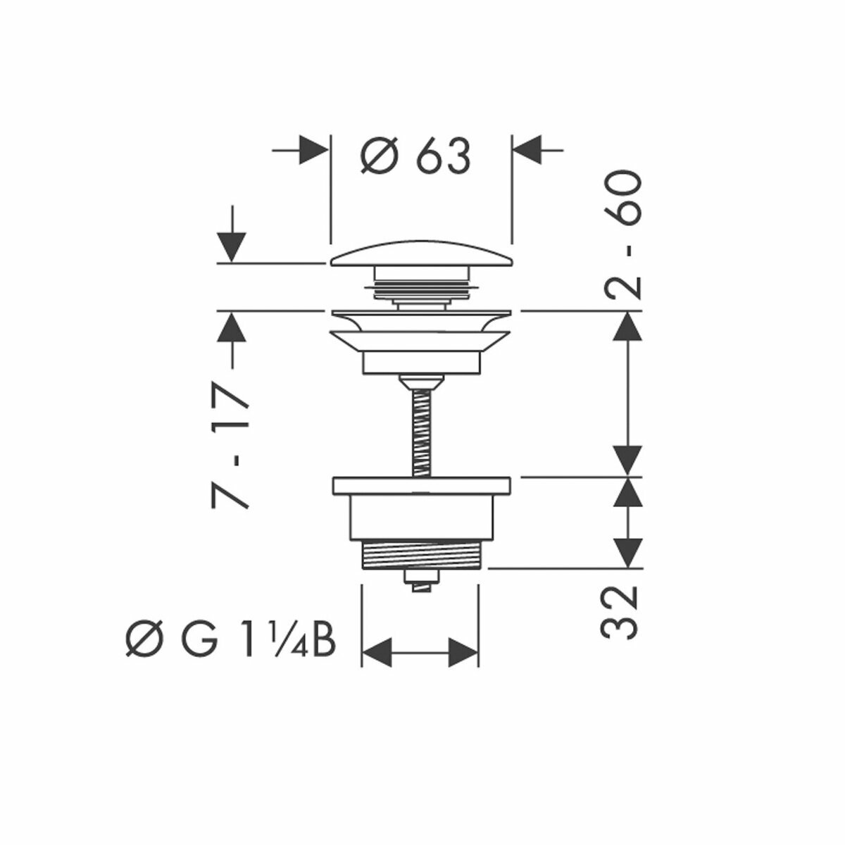 Сливной набор на раковину Hansgrohe Universal 50100990