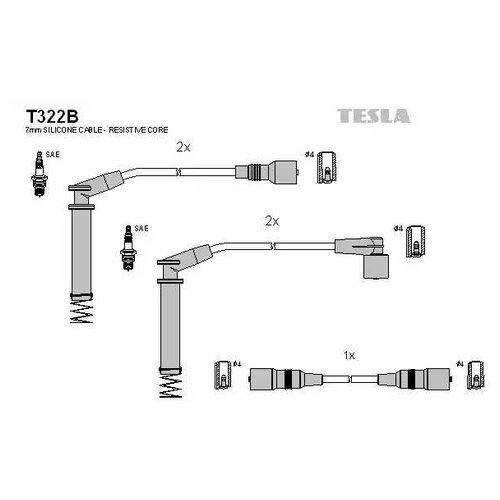 Комплект проводов зажигания Tesla T322B для Opel Frontera, Omega
