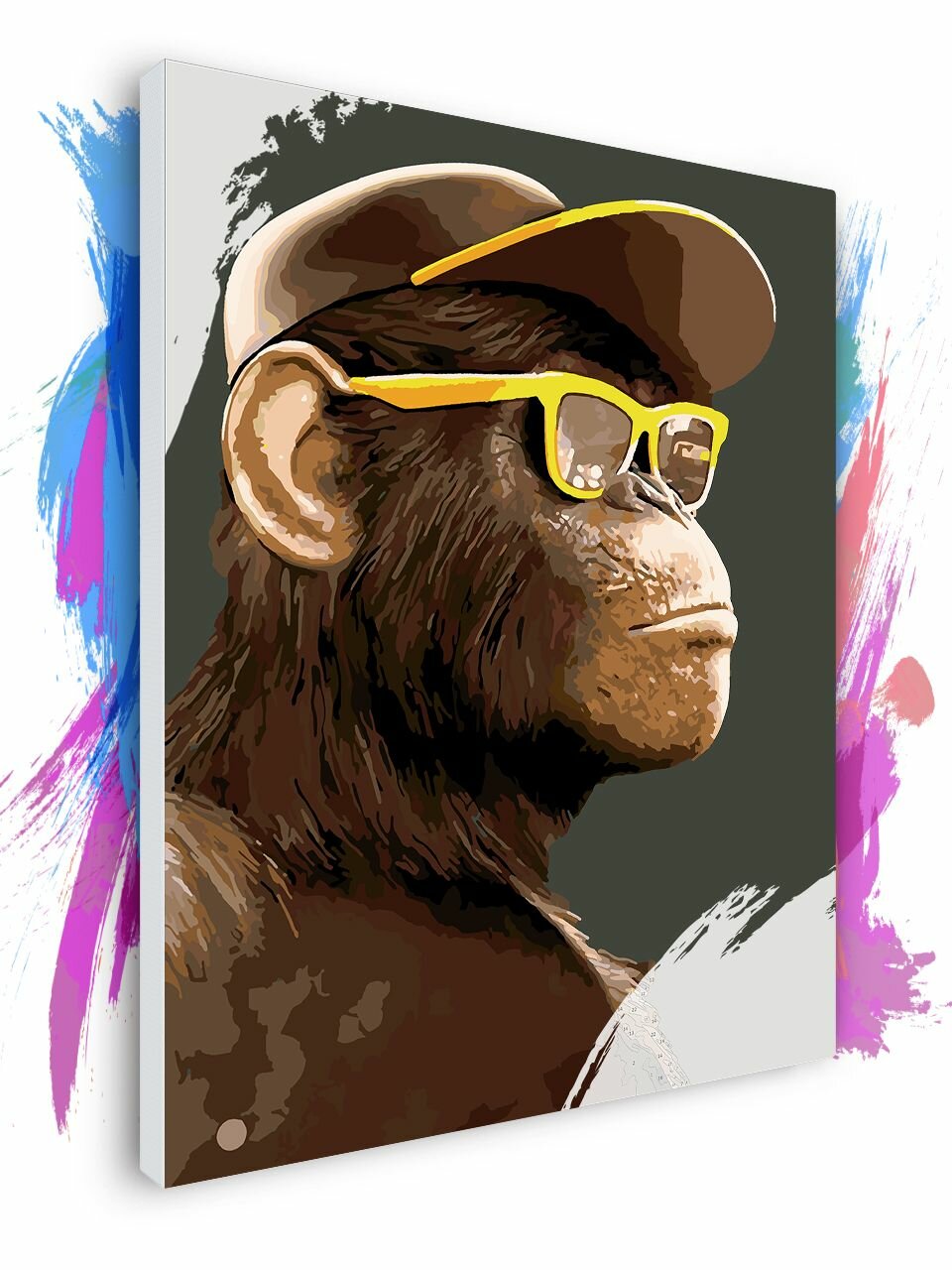 Картина по номерам на холсте Серия Три Обезьяны - не вижу, 100 х 120 см