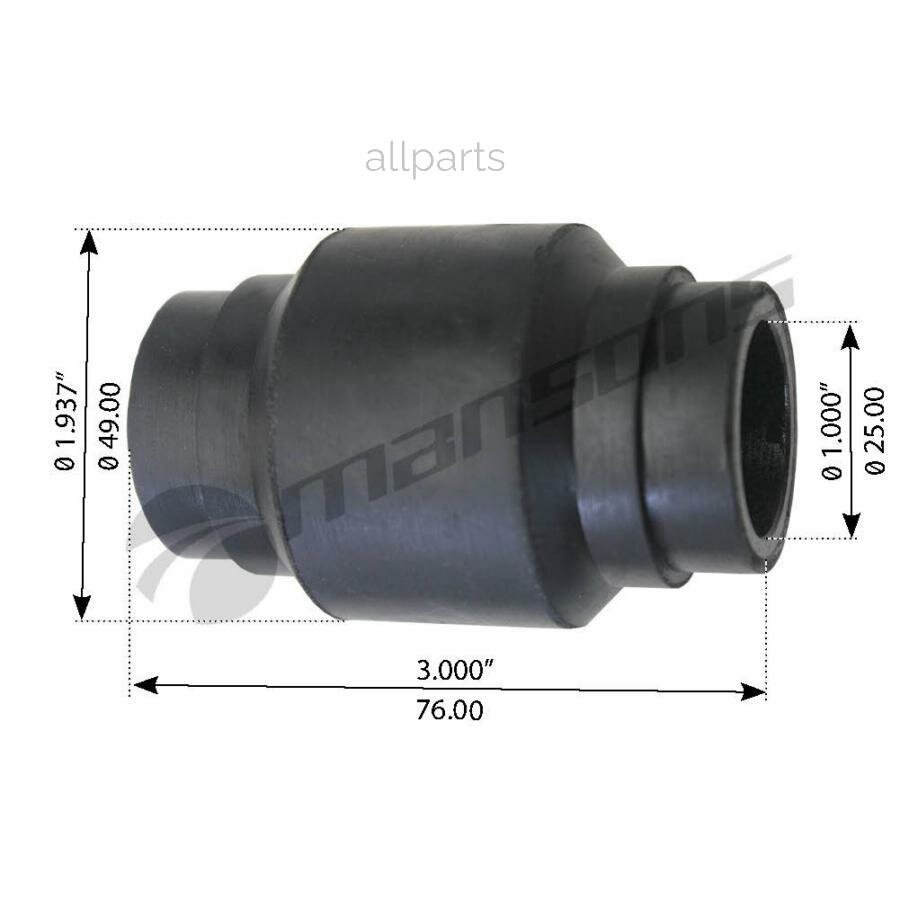 MANSONS 460015 сайлентблок ! реак. тяги D49xD25 L=76 п/прицепа\HUTCH