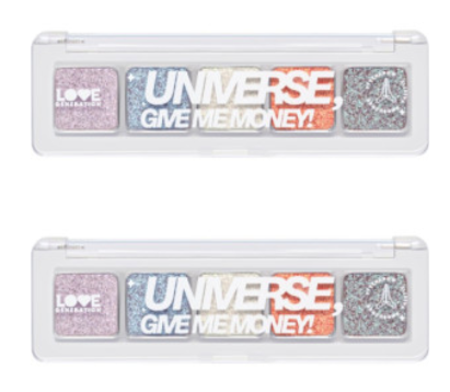 Палетка дуохромных теней для век Love Generation Universe, give me money, тон 01, 5 оттенков, 5 гр, 2 шт