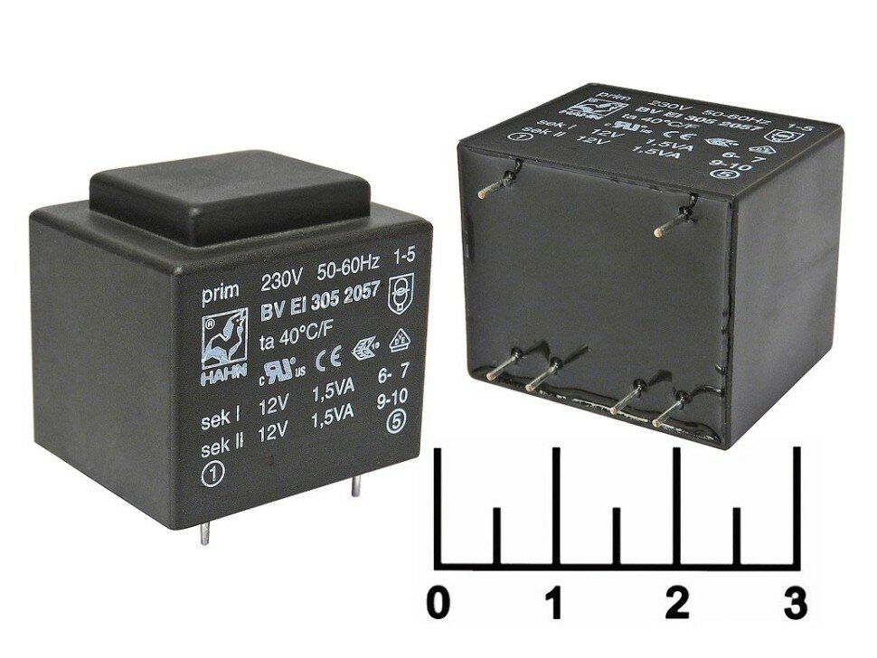 Трансформатор 2*12V 0.12A BVEI 305 2057