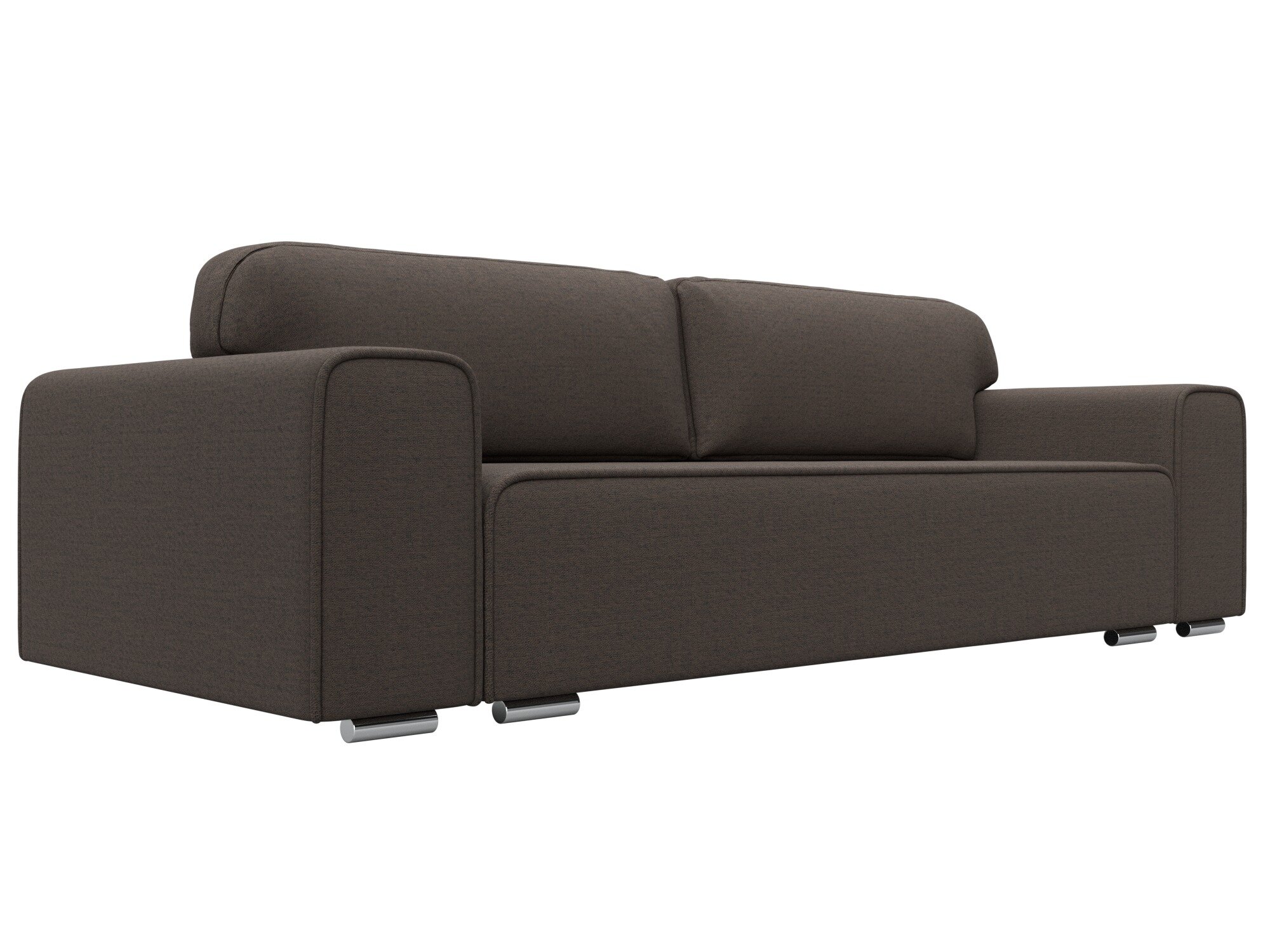 Диван прямой Лига-029, рогожка, механизм еврокнижка (тик-так), Амур коричневый, 260x108x93см. Хит Диванов