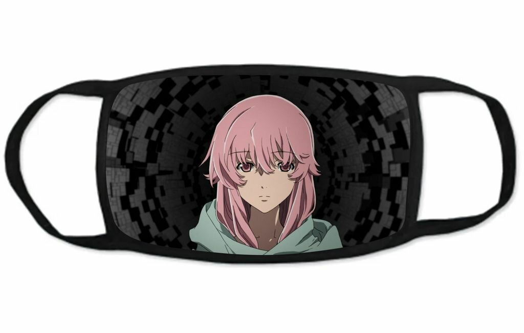 Маска защитная тканевая на лицо The Future Diary, Дневник будущего №1, Взрослая - 20 на 12,5 см