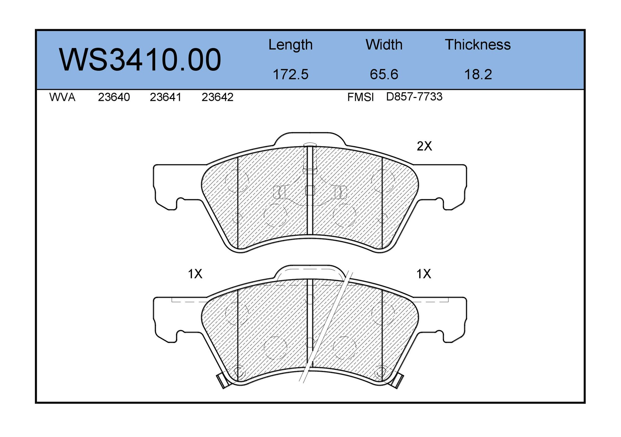 Колодки тормозные дисковые перед JEENICE WS3410.00