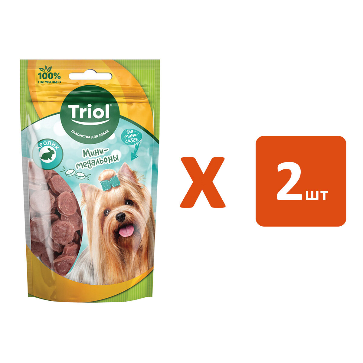 Лакомство TRIOL для собак маленьких пород мини медальоны с кроликом 50 гр (1 шт х 2)