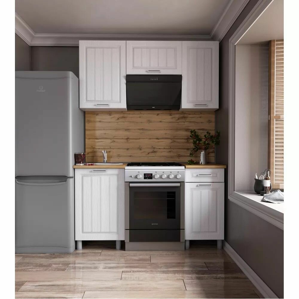 Кухня Луксор без столешницы 1.5 м ЛДСП/МДФ Клен белый с окапом 1500х430х2170 тэкс