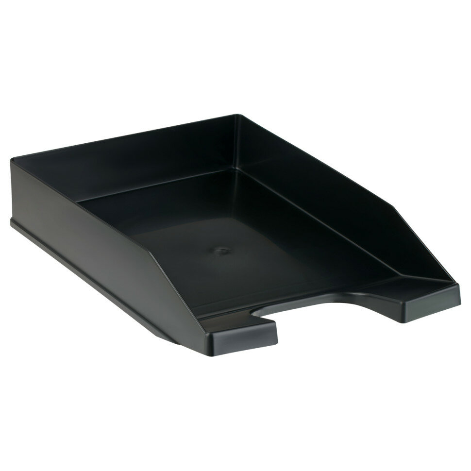 Лоток для бумаг горизонтальный СТАММ "Стандарт", черный, 351662