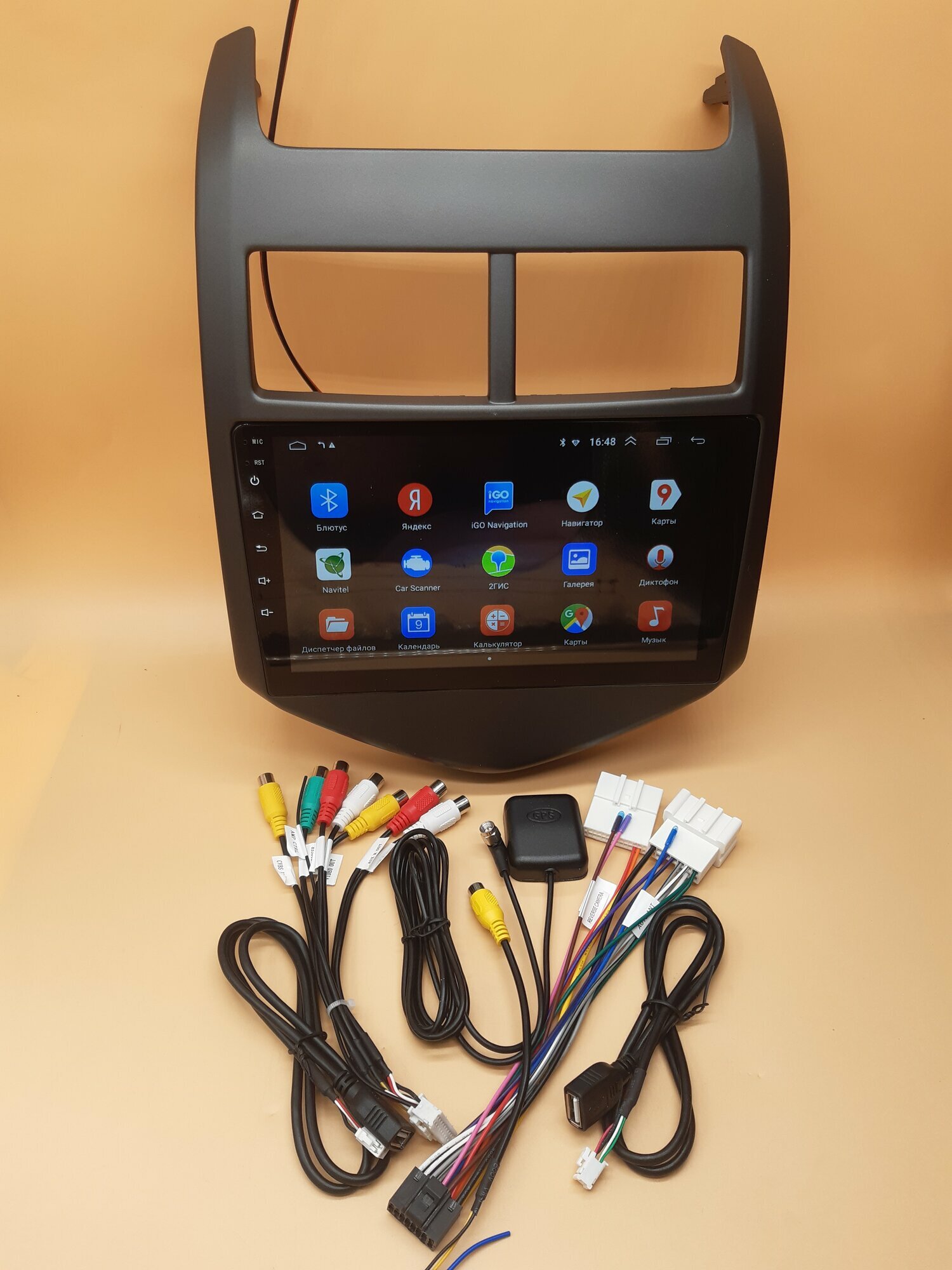 Магнитола андроид 13, QLED экран 9', WiFi, GPS, USB, Блютуз, Кулер охлаждения, для Шевроле Авео (Chevrolet Aveo-3) 2011-19г