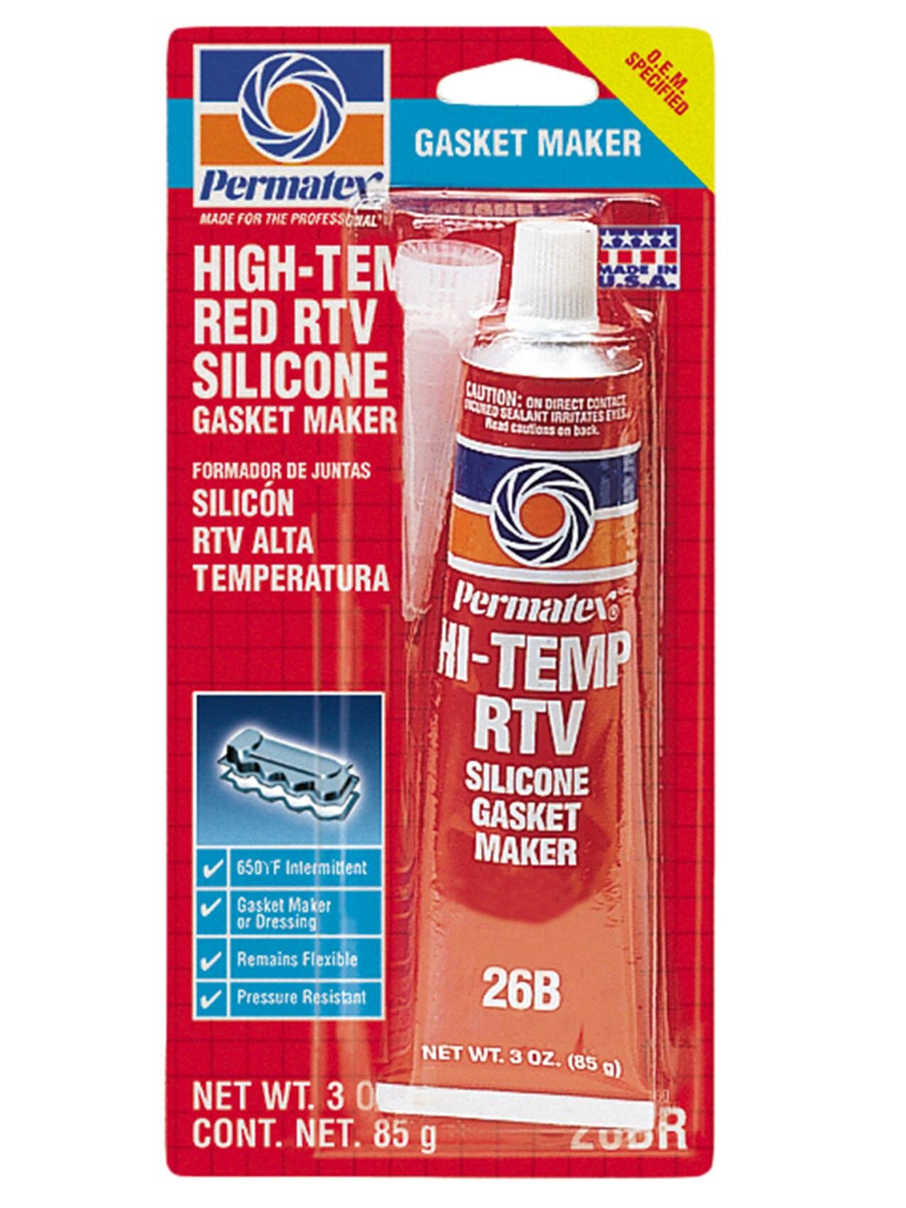 Формирователь прокладок HI-TEMP RED RTV 81161 силиконовый красный (от -60С до +343С) 85гр PERMATEX