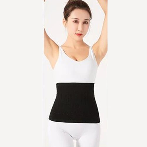 Теплый вязаный компрессионный пояс из кашемира Черный, XL, черный