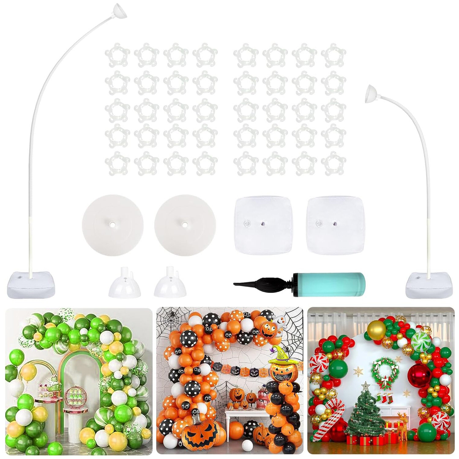 Арка для воздушных шаров, 1,5 м + 2,5 м, белая