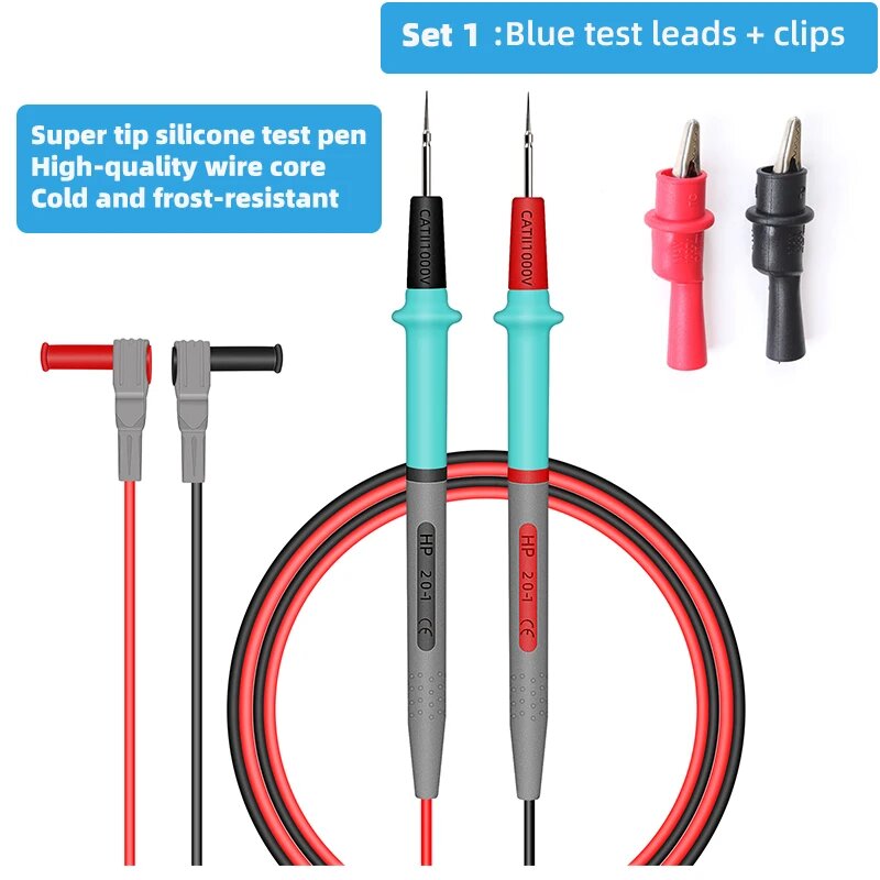 Щупы для мультиметра KUAIQU, 1000 В, 20 А 1pair blue test Set
