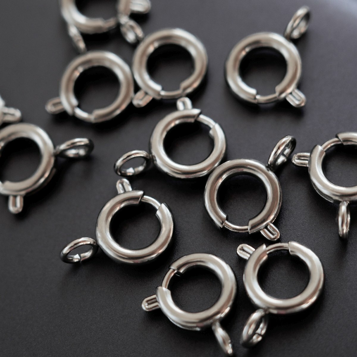 Замок шпрингельный 4 шт. / для украшений/ для бижутерии, сталь, 11x8x2 мм