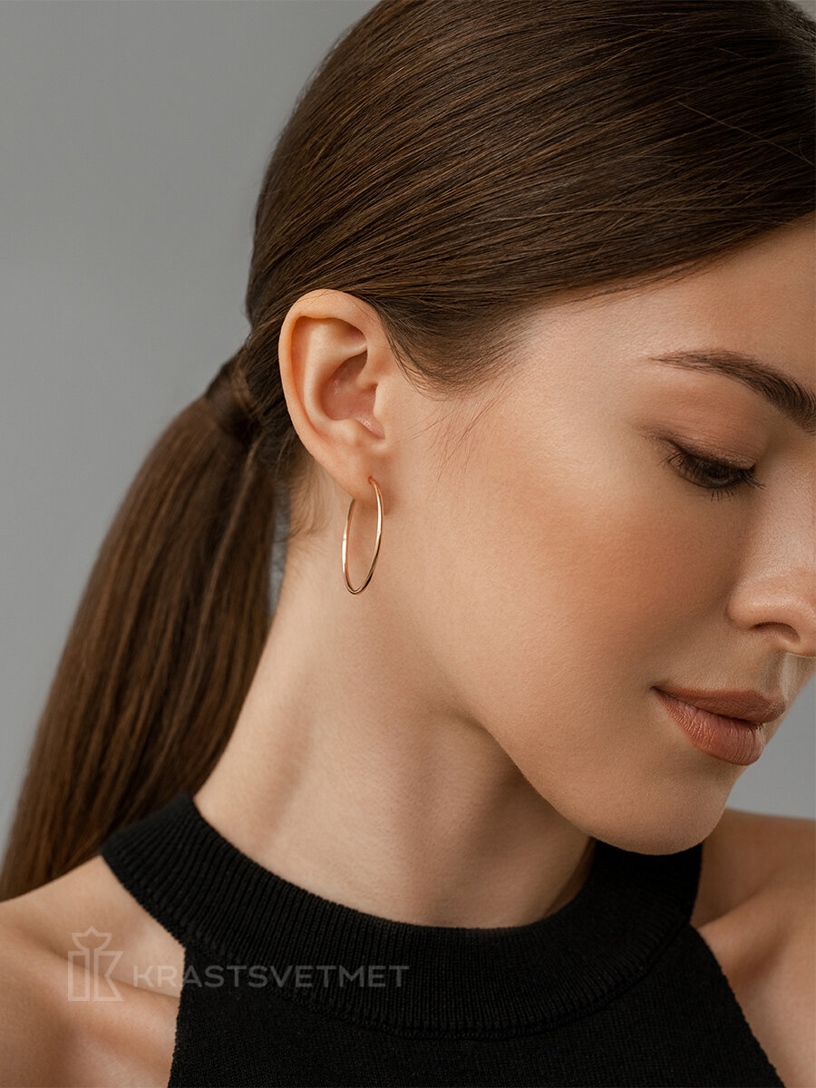 Серьги конго, красное золото, 585 проба