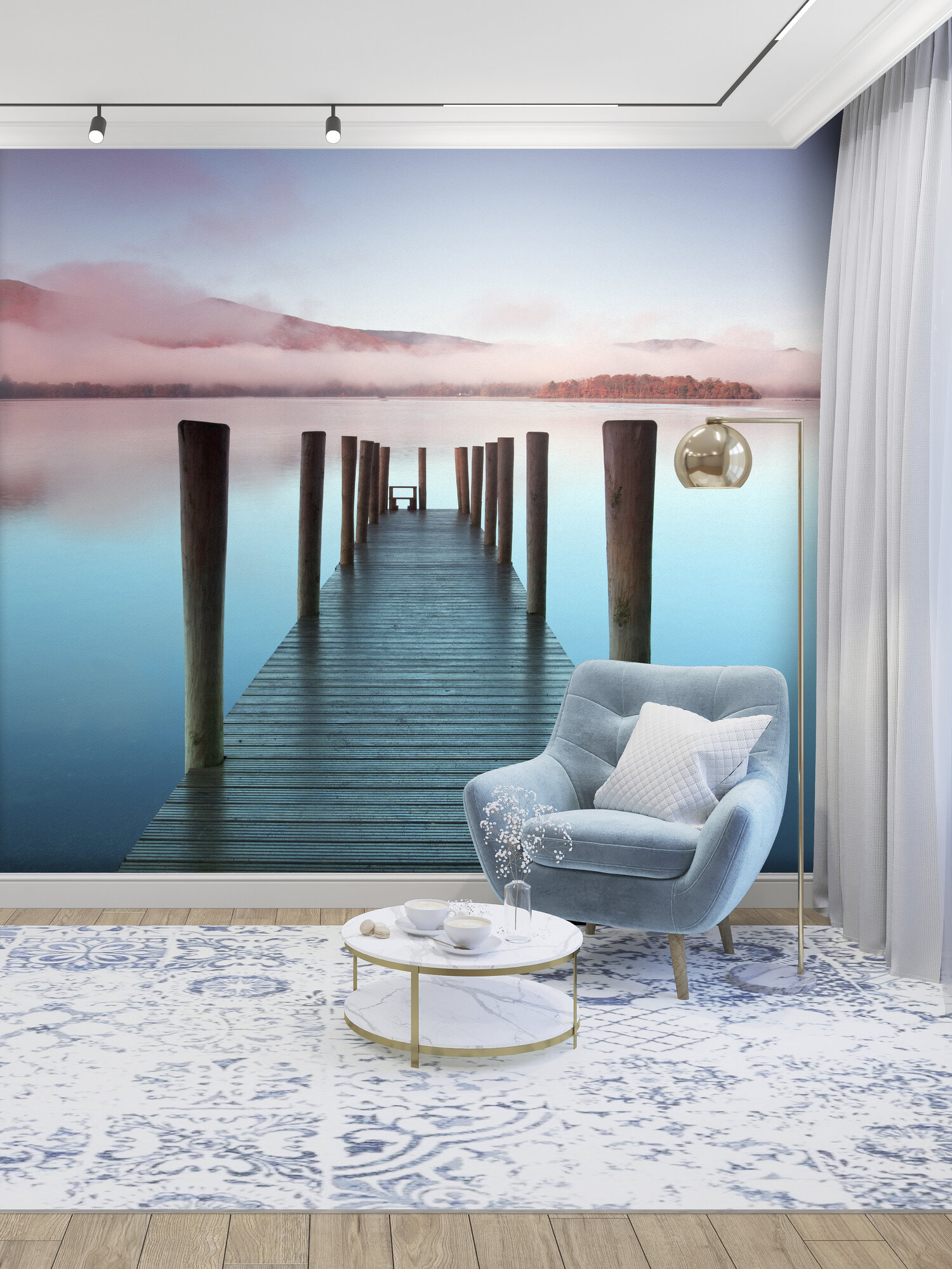 Фотообои 300 х 270 см "Причал"/ Обои на стену, в гостиную, спальню, для кухни, в зал