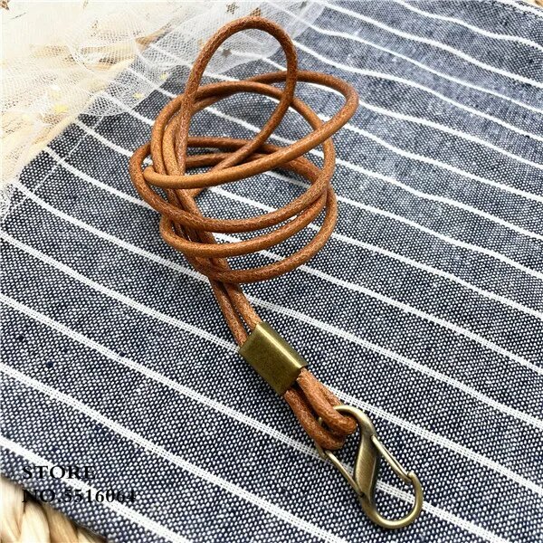 Ремешок на шею из натуральной кожи для мобильного телефона, сумка для ключей, удостоверение 003