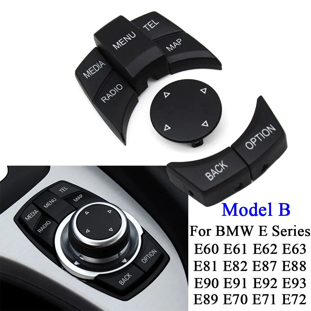 Салон автомобиля CIC, центральная консоль, мультимедийное меню, кнопка переключения, крышка для BMW E серии 1, 3, 5 X1 X5 X6 E87 E90 E91 E92 E60 E84 E70 Model B Set