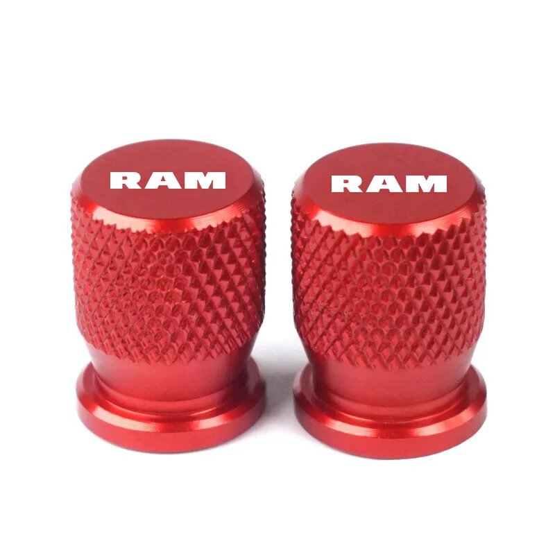 Колпачки клапанов автомобильных шин, 4 шт, алюминиевая лампа ЧПУ для Dodge Ram 1500 Ram red 4pcs