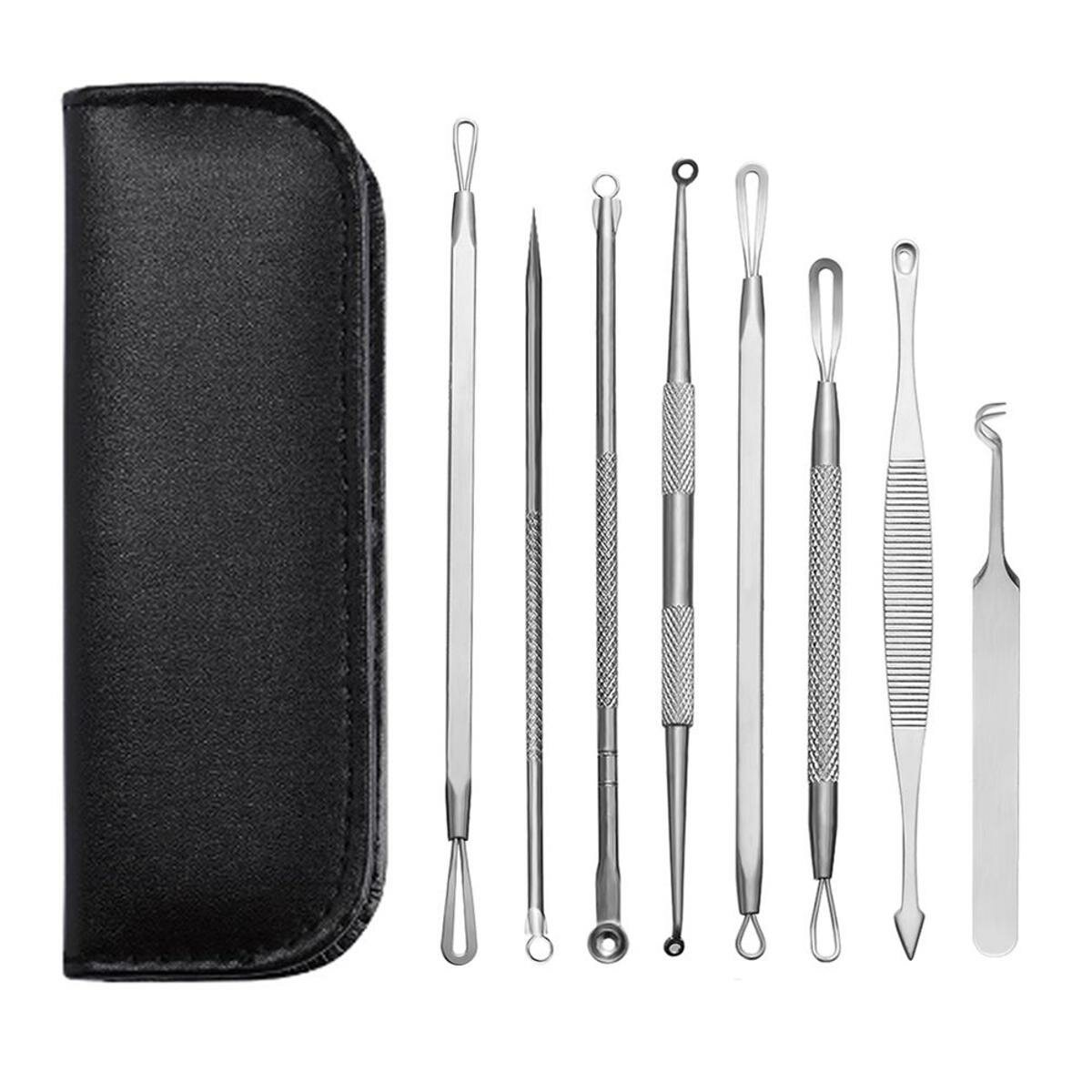 8 шт. игл для удаления угрей и черных точек - экстрактор комедонов и прыщей, инструмент для глубокой очистки пор от черных точек