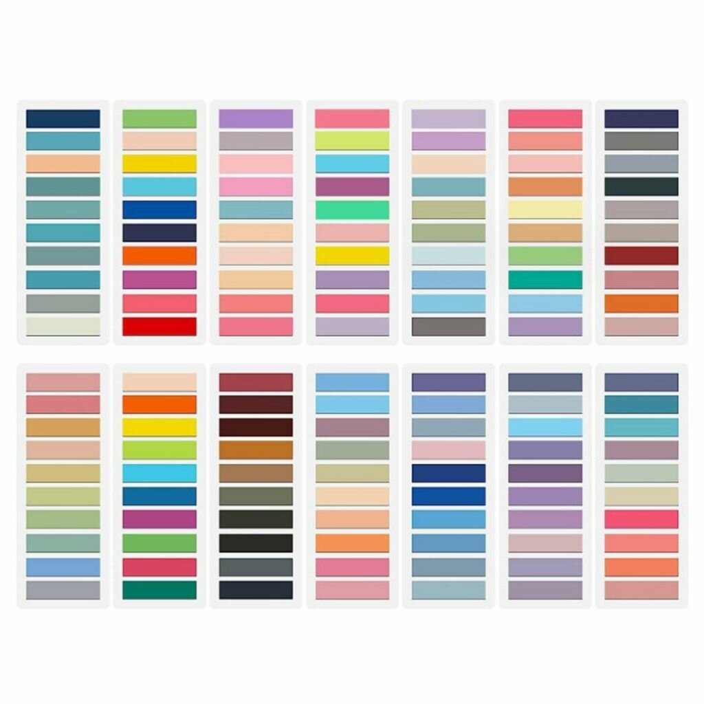 1 набор из 14 карточек, наклейки Morandi color index для заметок post-it-140 цветов, 2800 листов