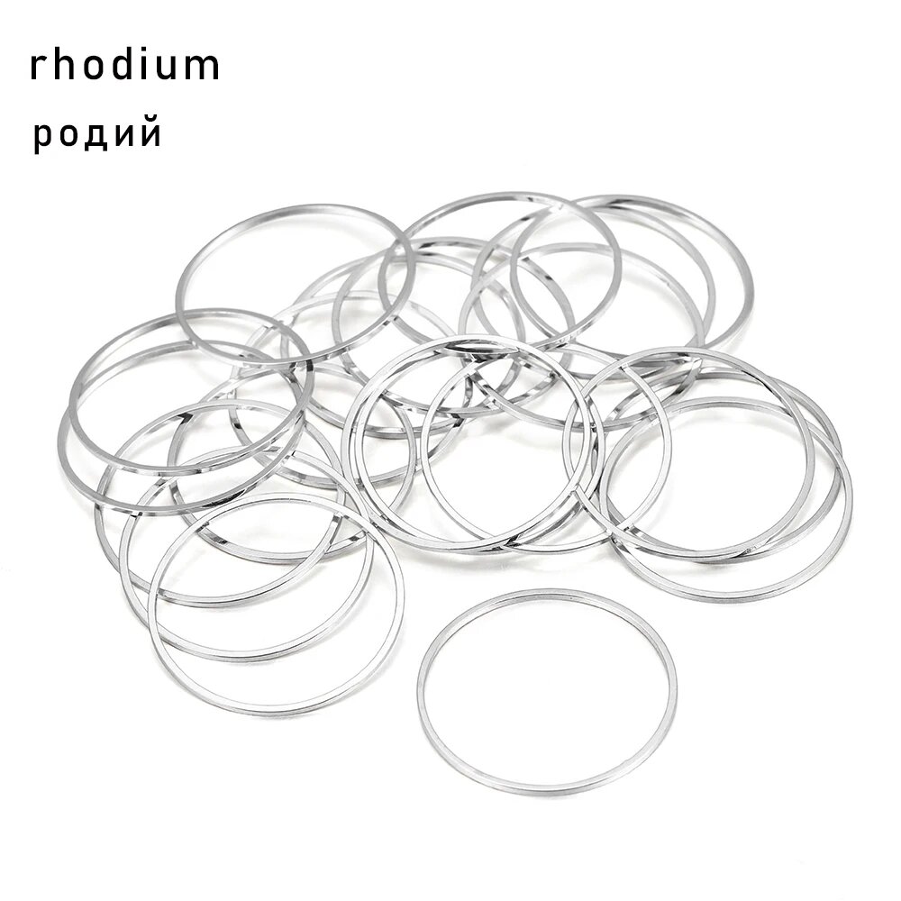 Закрытые латунные кольца для бижутерии YouYoungDifferent 8-40 мм 8mm x 50pcs, Rhodium