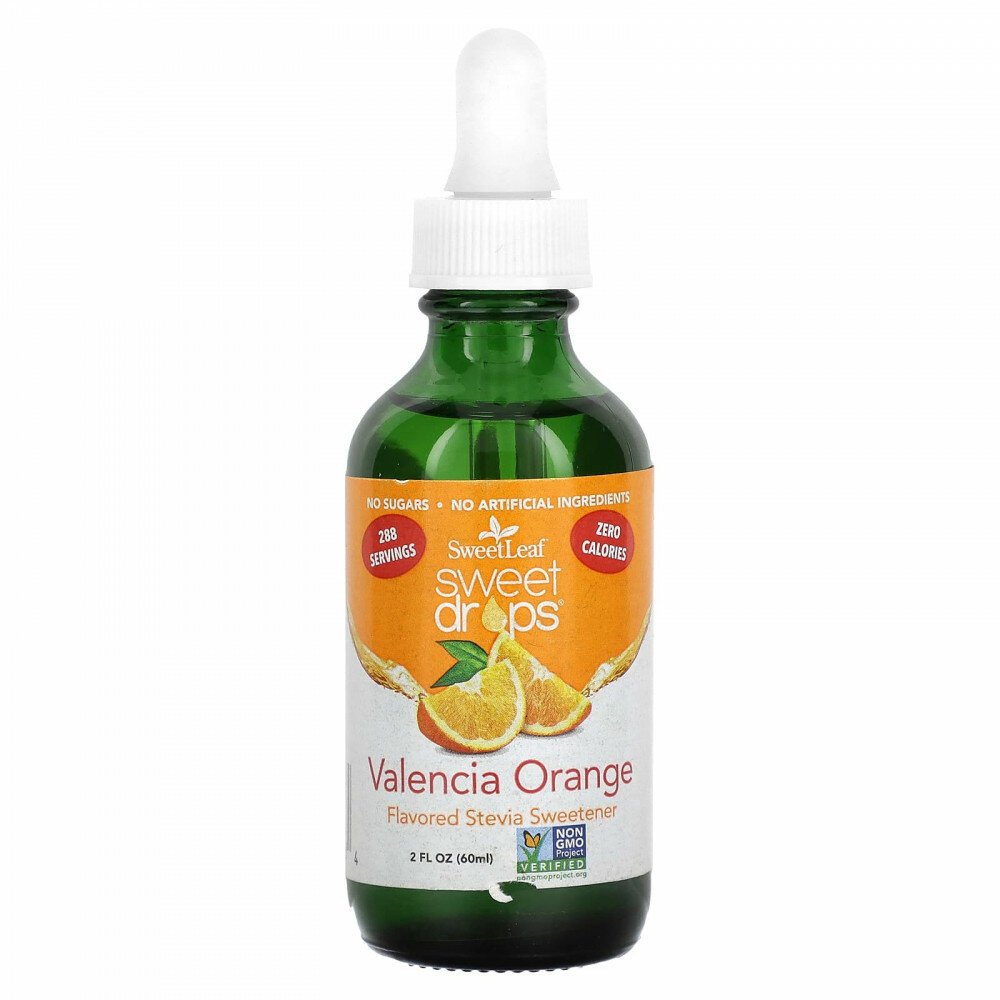 SweetLeaf Stevia, Sweet Drops, валенсийский апельсин, 60 мл (2 жидк. Унции)