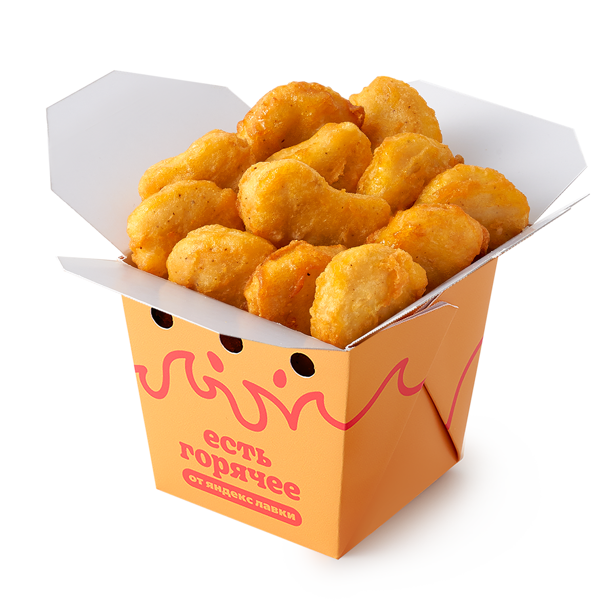 Наггетсы "Есть Горячее" M, курица, в бумажном контейнере, 12 шт