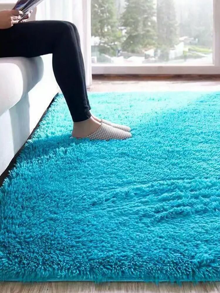 Плюшевый ковер, плюш, небесно-голубой, 140x200 см для гостиной спальни детской комнаты, нескользящей пушистой комнаты