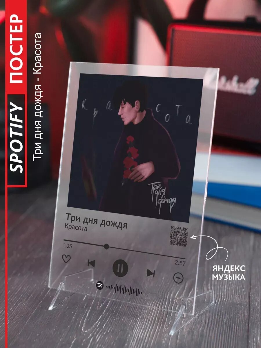 Подарок подруге спотифай постер Три дня дождя - красота