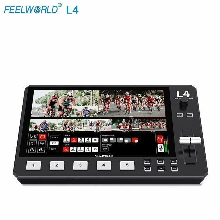 Многокамерный видеомикшер FEELWORLD L4 с сенсорным экраном 10,1 дюйма, USB3.0, студия быстрой потоковой передачи