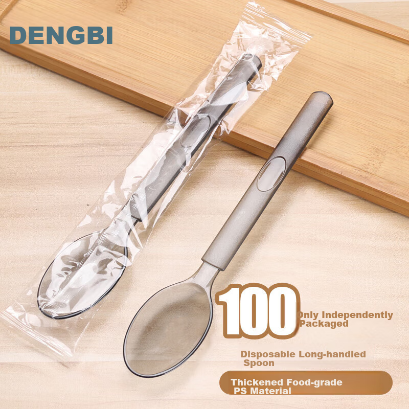 Одноразовые ложки для супа Dengbi 100 шт. Утолщенные улучшенные пластиковые ложки для еды Цвет：Одноразовые американские
