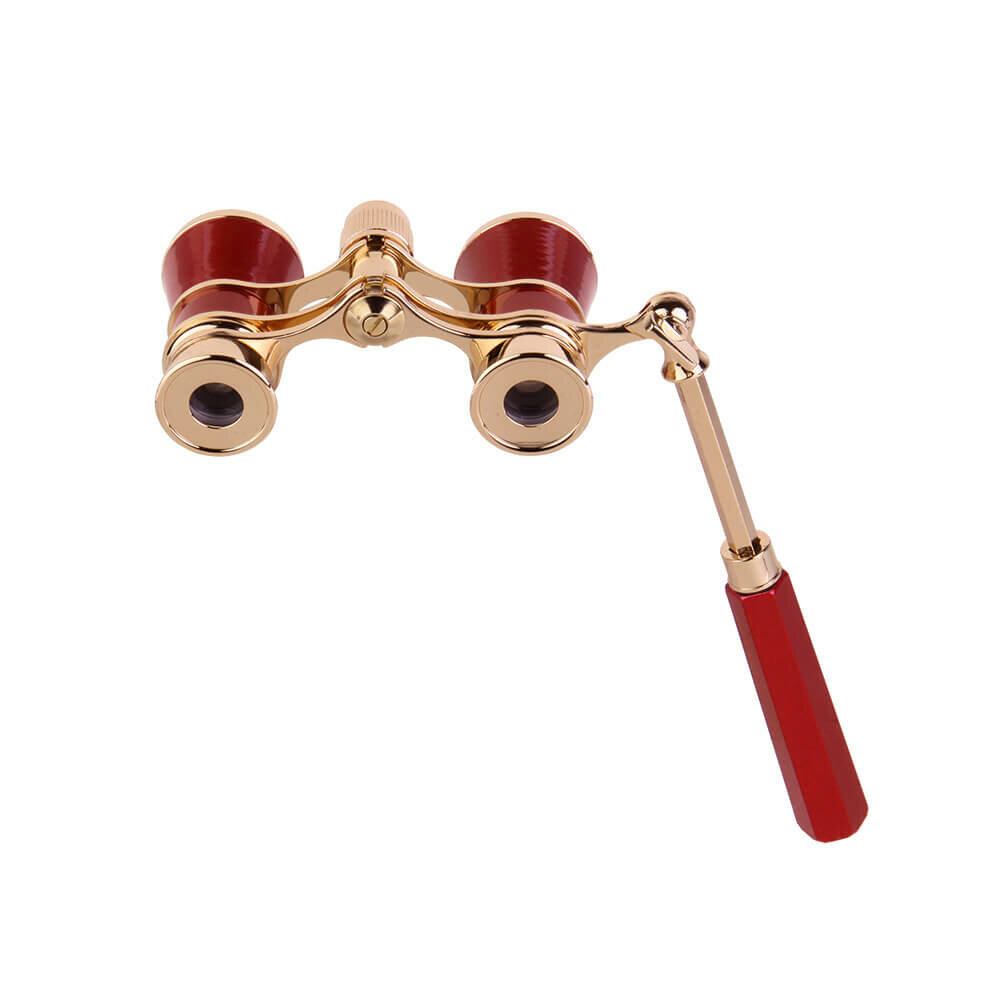 Бинокль театральный мощный 3x25 E08 (красный лорнет) экскурсионный, туристический