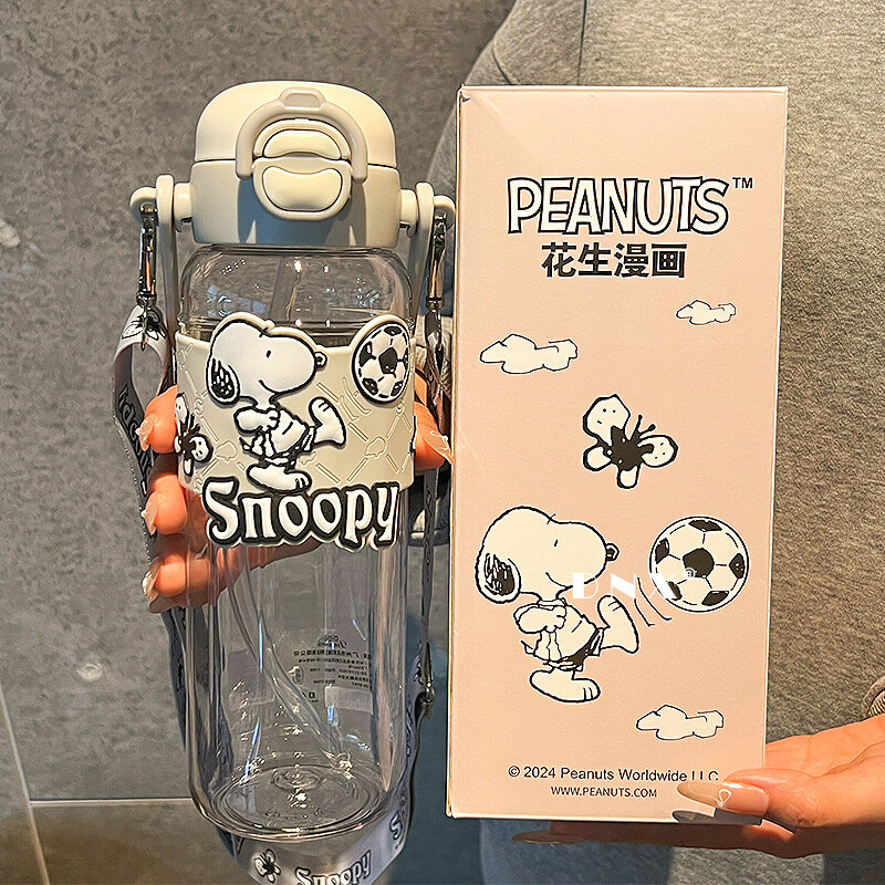 Стаканчик для воды Snoopy для девочек, высококачественный, для студентов, переносной пластиковый чайник, симпатичный, большой емкости, с соломинкой, детская чашка