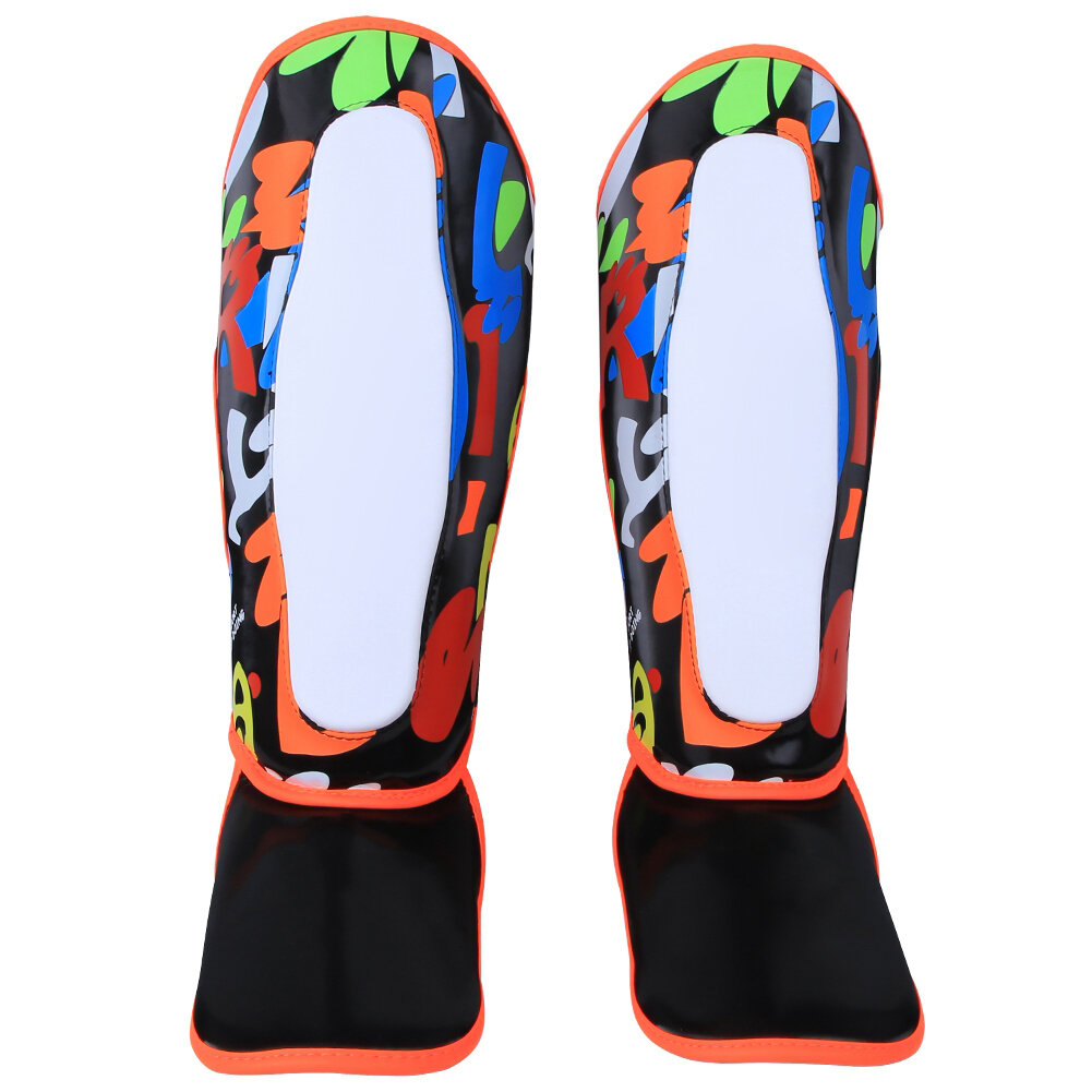 Защитные накладки на ноги и голени BN FIGHT для детей, защита стоп для тренировок по боксу, муай-тай и тхэквондо, размер S, черный.