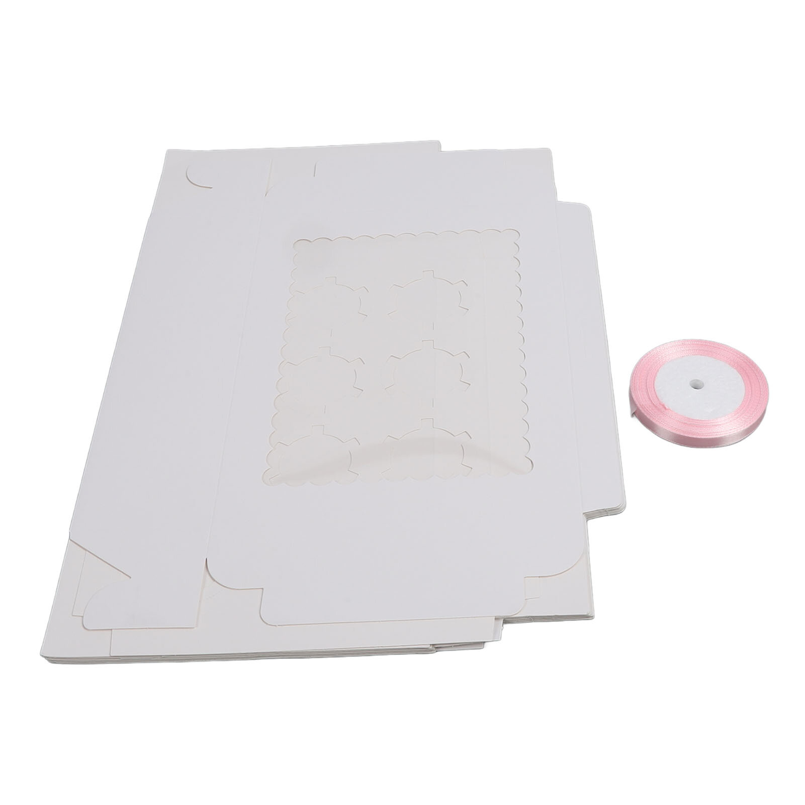 Набор из 6 контейнеров для кексов, 12 отверстий, картонная коробка для хранения выпечки и кондитерских изделий с прозрачным окном, белый картон